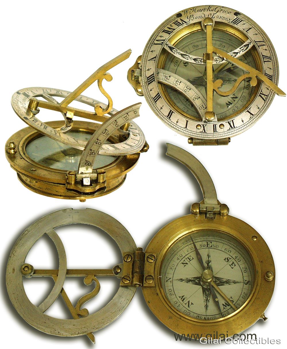 Early 19th Century English Inclining Sundial by William Hawks Grice ...
