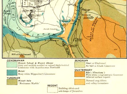 Geological Map of Jerusalem 1907. Engraved by Bartholomew. Published by ...