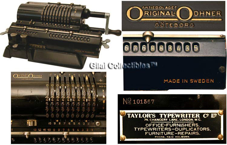 Mechanical Pinwheel ‘Original Odhner’ Calculator Made in Sweden ...