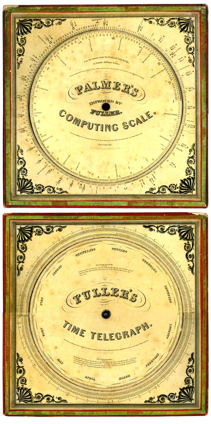 A Rare Circular Slide Rule Calculator by Palmer and Fuller. 1847 ...