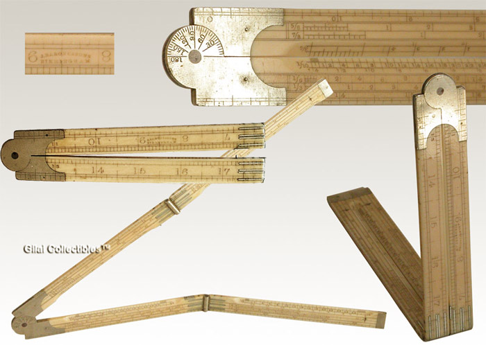 A 19 Century Folding Ivory Rule with 18 Scales By Rabone. - Gilai ...